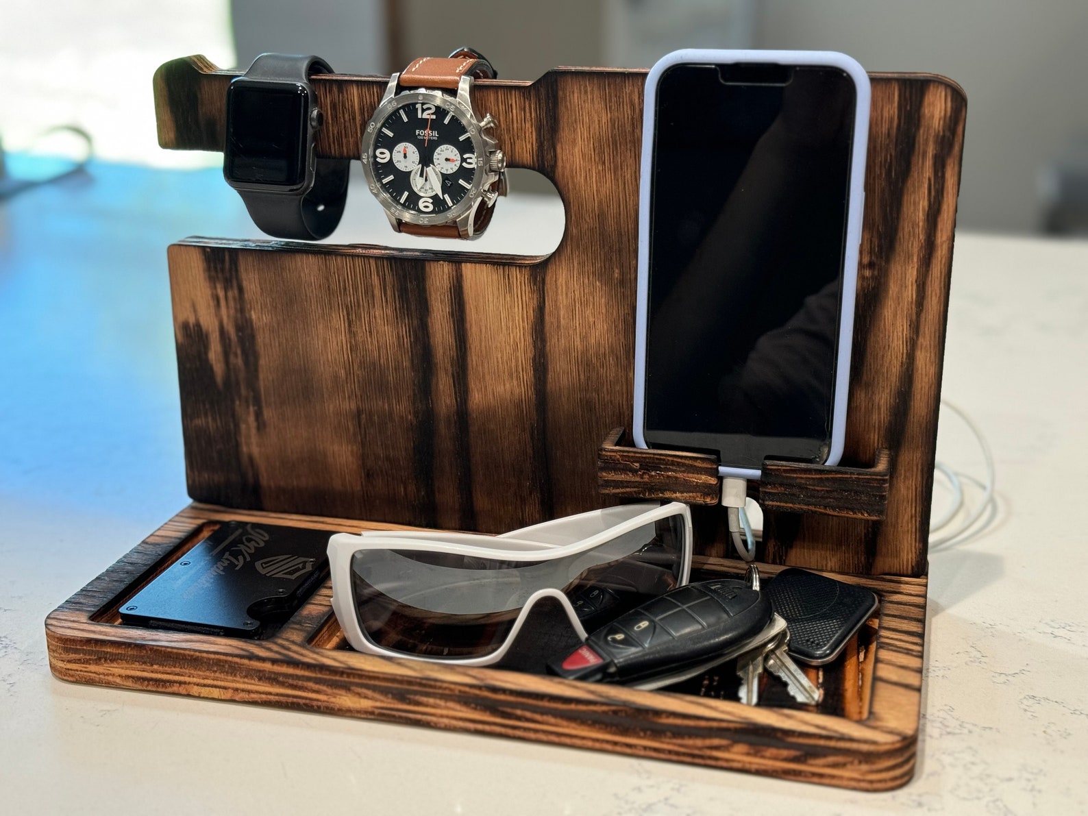 Personalized Docking Station for Men-wooden Phone Charging Station ...