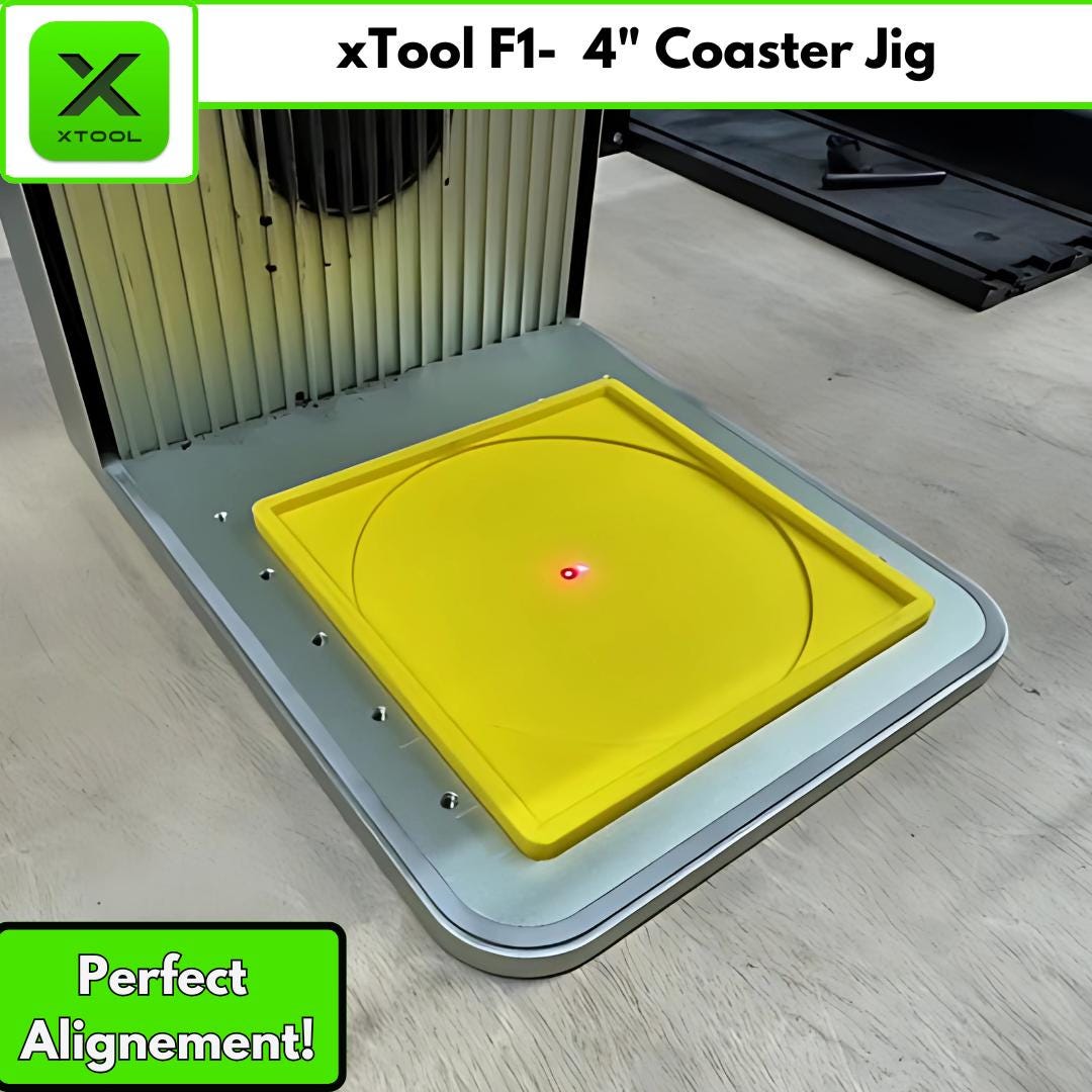 Xtool F1 4" Coaster Jig 3D Printed Laser Engraving Tool for Round and ...