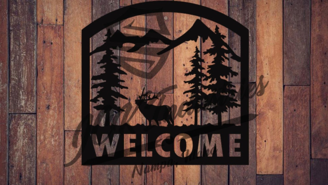 Elk Welcome Sign - Customizable - DXF and SVG - Digital Download ...