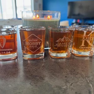 Personalized Laser Engraved Square Shot Glasses-custom Gift for ...