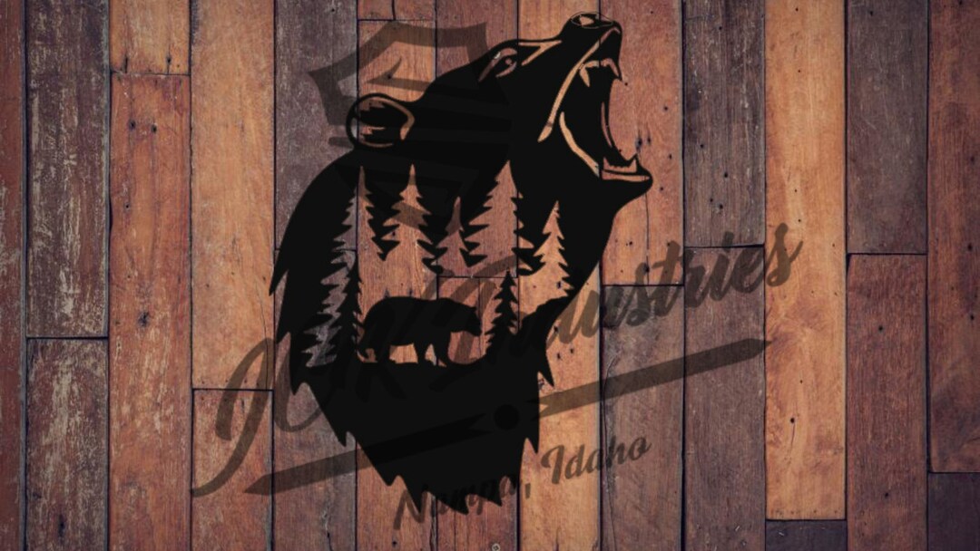 Cabin Bear Wall Art - Customizable - DXF and Svg-digital Download-laser ...