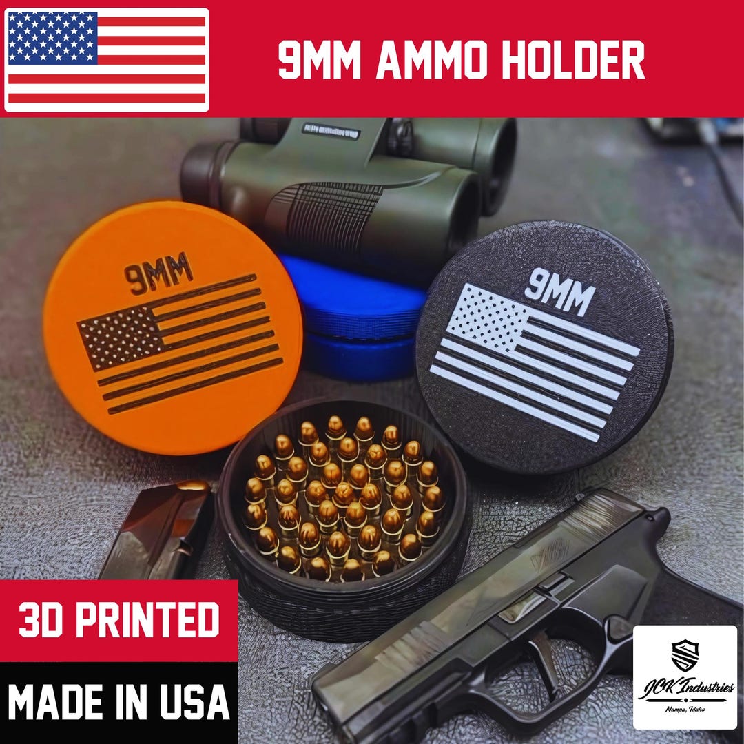 Ammo Holder, 9mm Ammo Holder, Stackable Organizer Screw on Lid, Compact ...