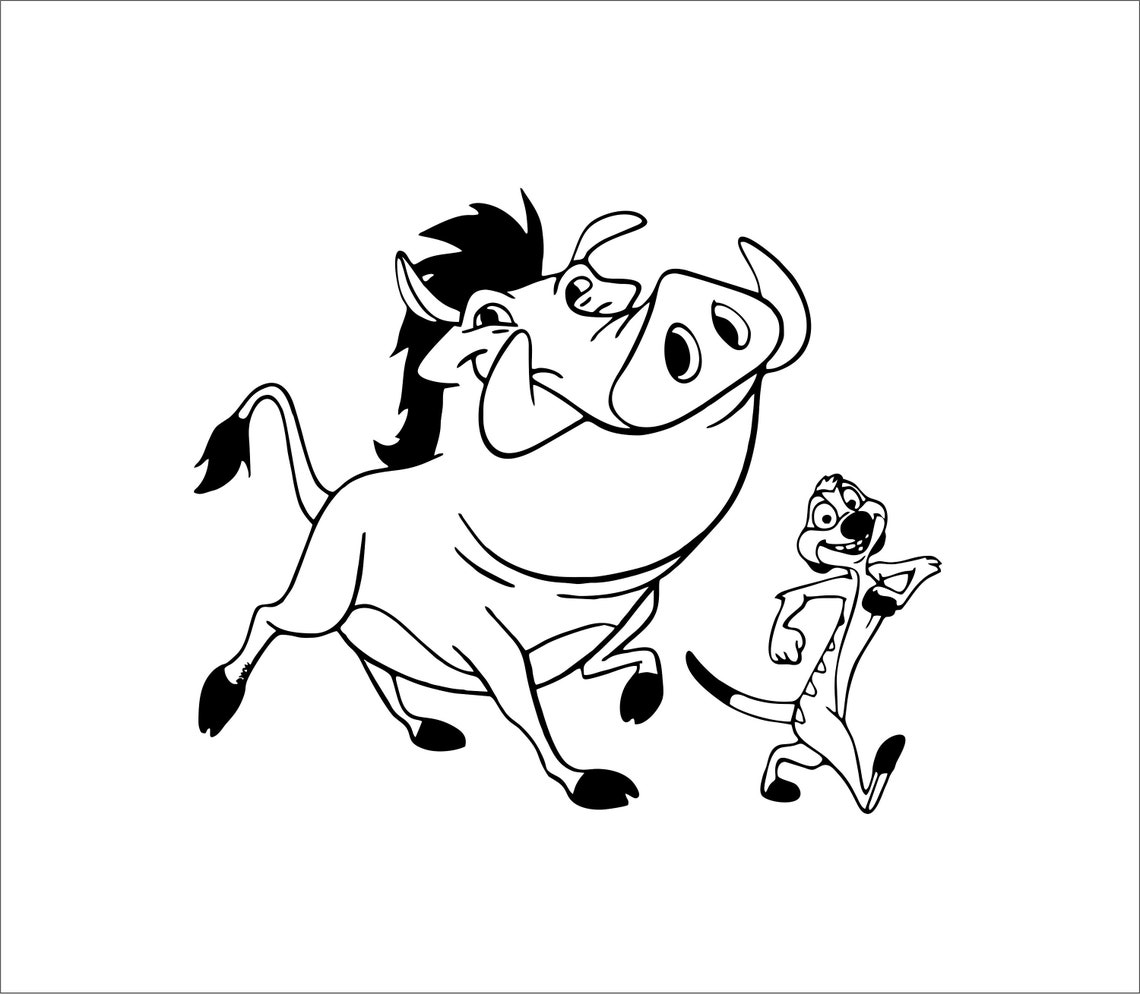 TIMON and PUMBAA Silhouette IMAGE Bundlecameo Svg File Cricut | Etsy