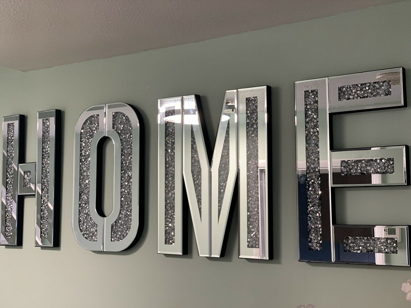 Crushed Diamond HOME Letters Crystal Filled Luxury Wall Art - Etsy