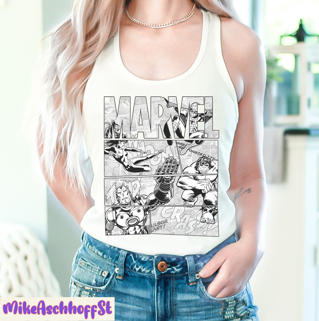 Retro Marvel Avengers Tank Top Avengers All Team Tanks - Etsy