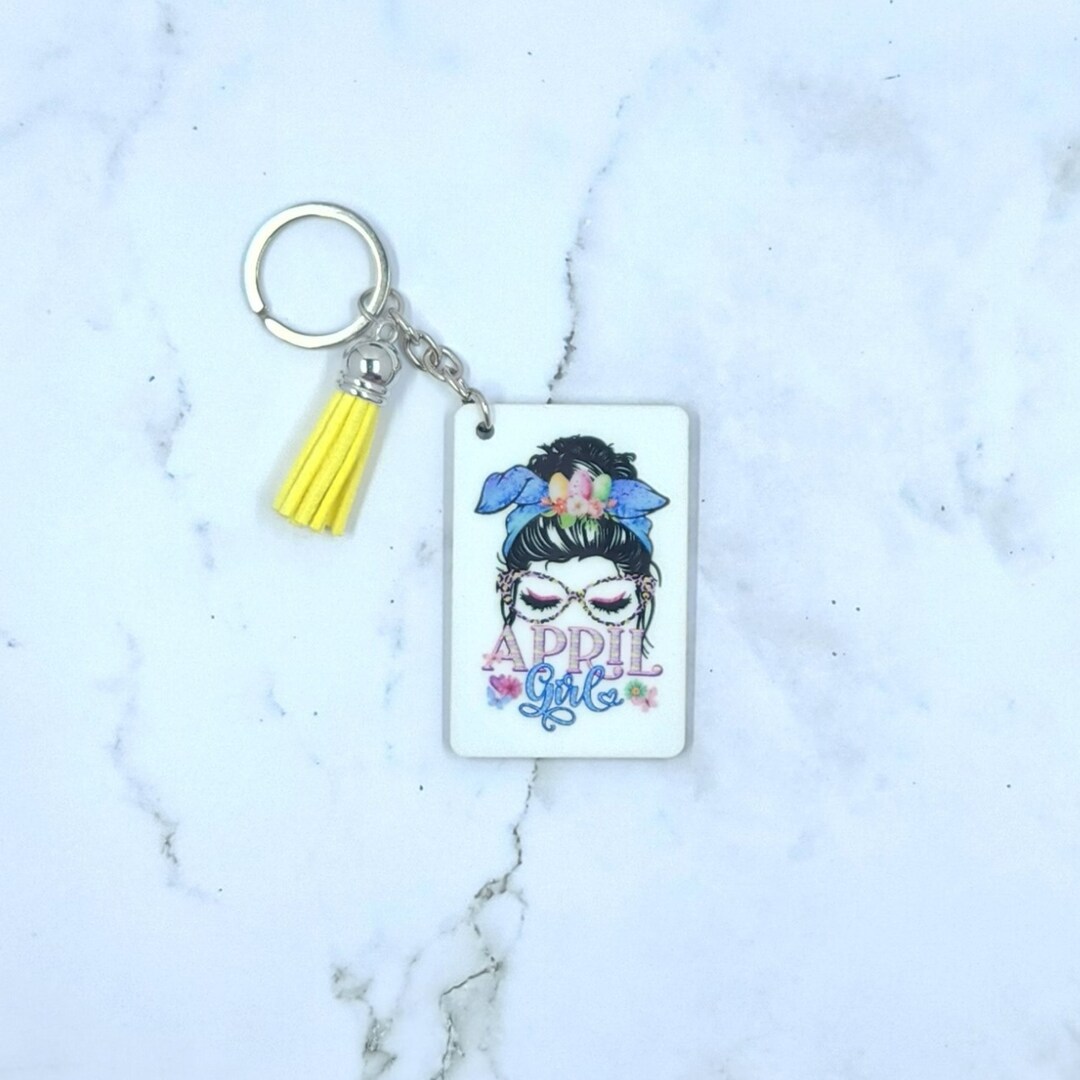 Messy Bun Birthday Month Keychain - Etsy