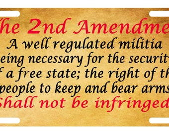 2nd Amendment License Plate - Etsy