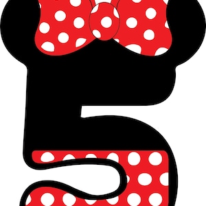 Minnie Mouse Number 0 ~ 9 Birthday Font Numbers - Etsy