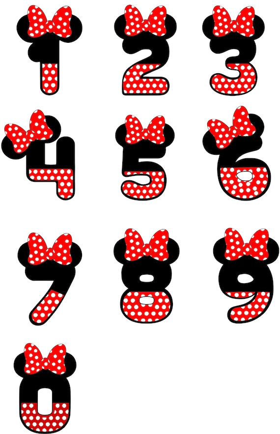 Printable Minnie Mouse Birthday Numbers Minne Mouse Bingo Game