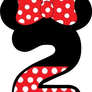 Minnie Mouse Number 0 ~ 9 Birthday Font Numbers - Etsy