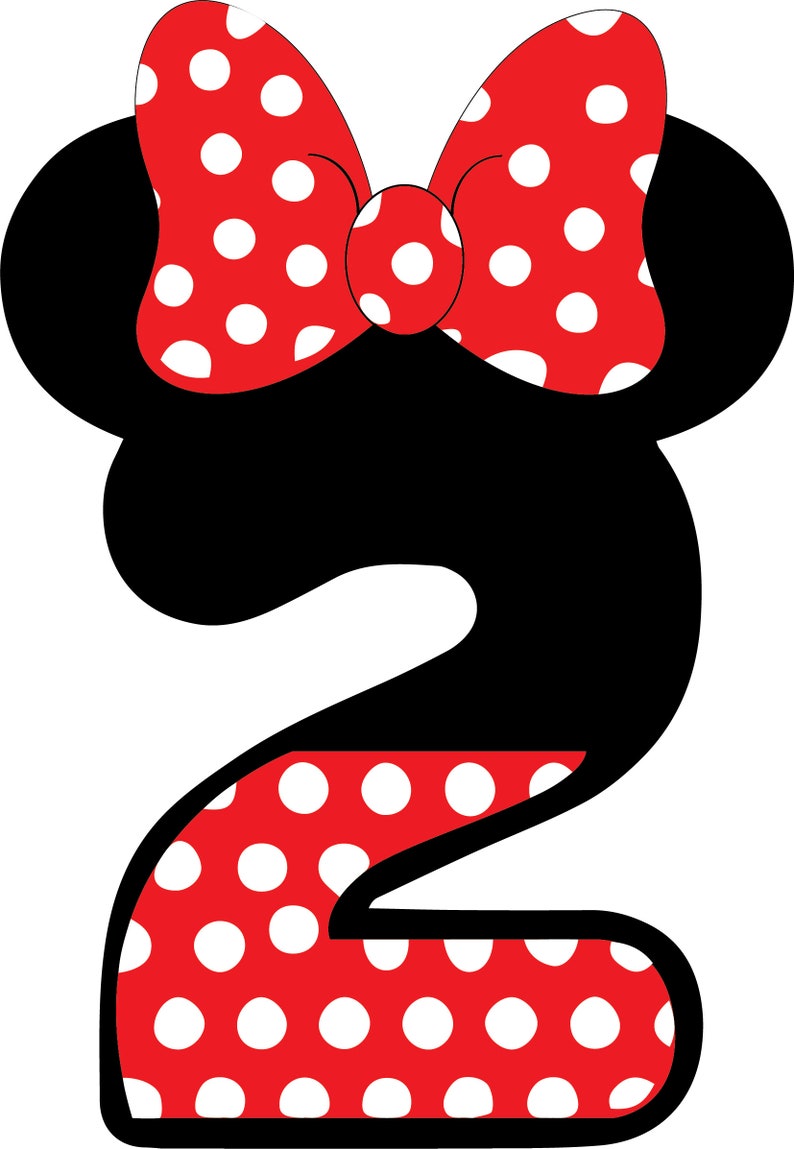 Minnie Mouse Number 0 ~ 9 Birthday Font Numbers - Etsy