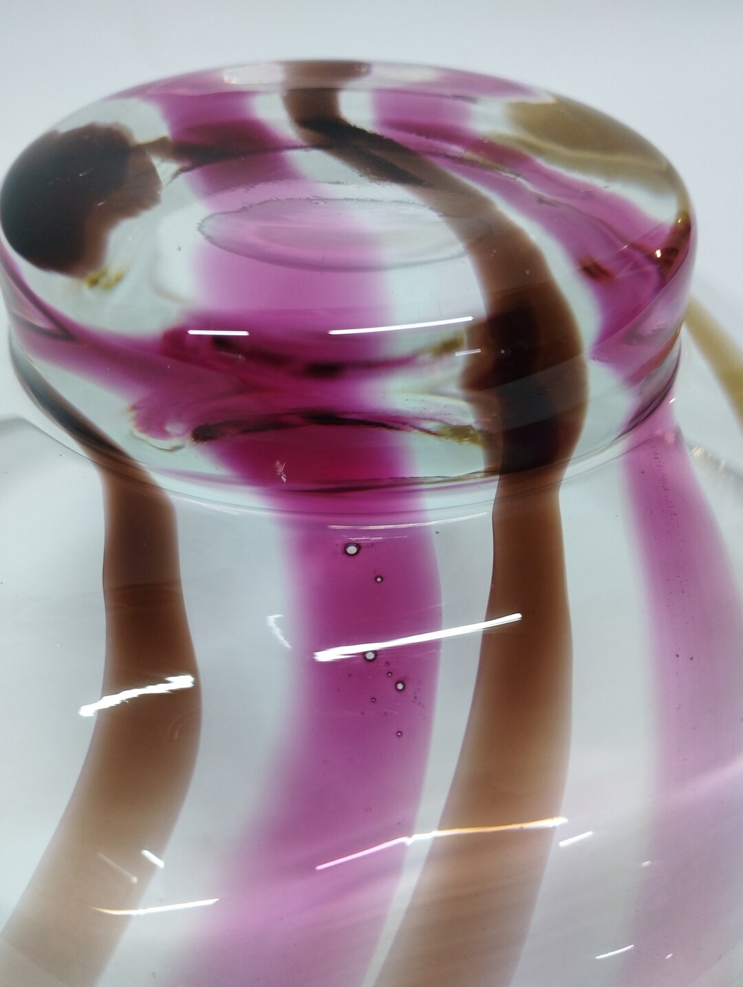 Large Caithness Glass Bowl, Pink and Brown - Etsy