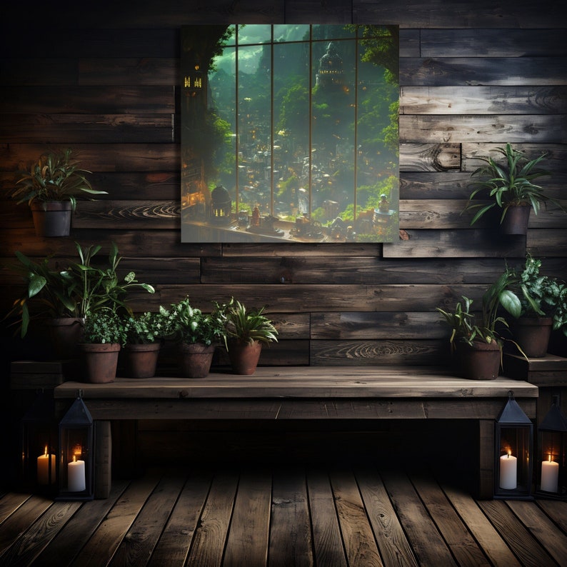 Nature Reclaims Civilization Canvas Wall Decor Steampunk Inspired Post ...