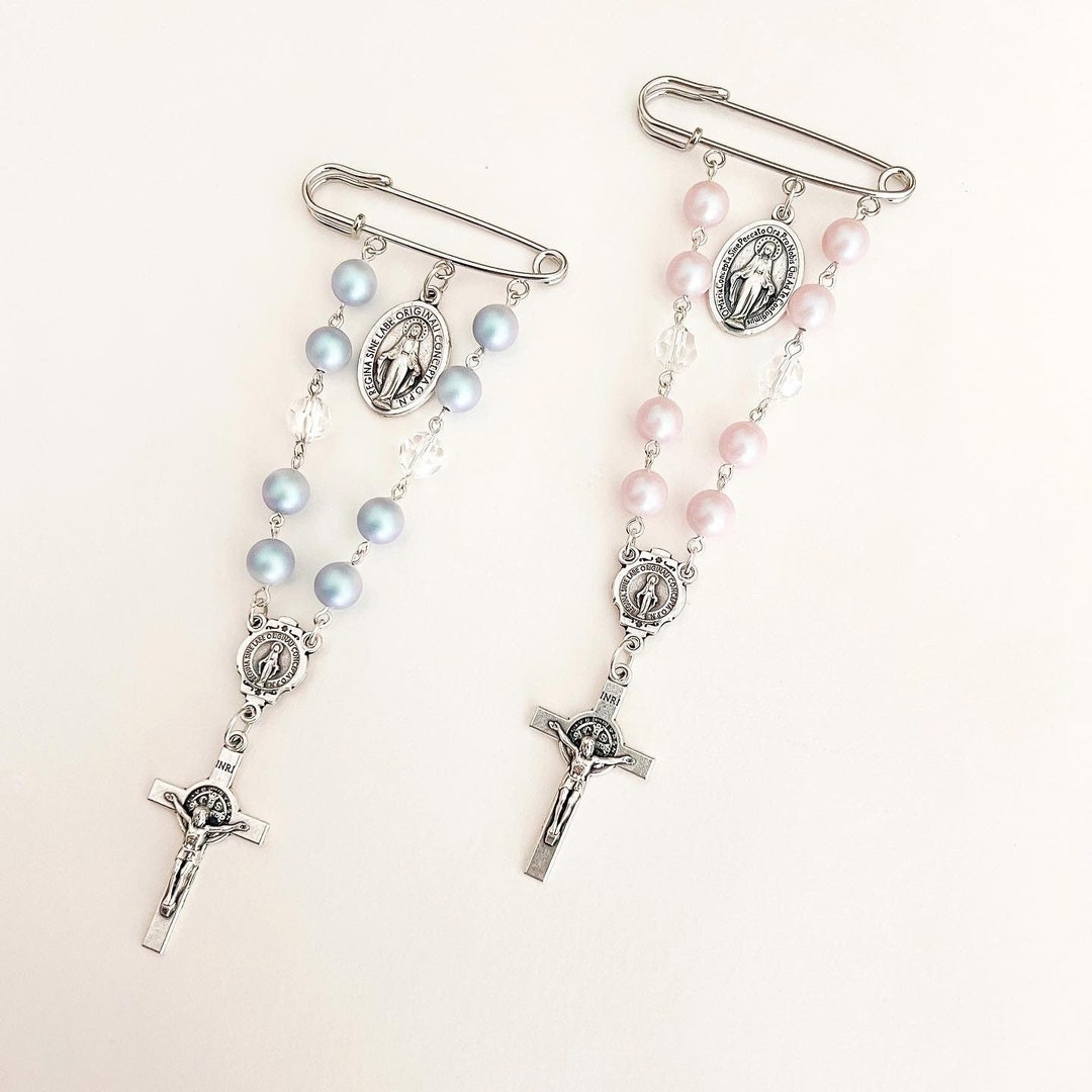 Boy and Girl Rosary Catholic Baby Pins - Etsy