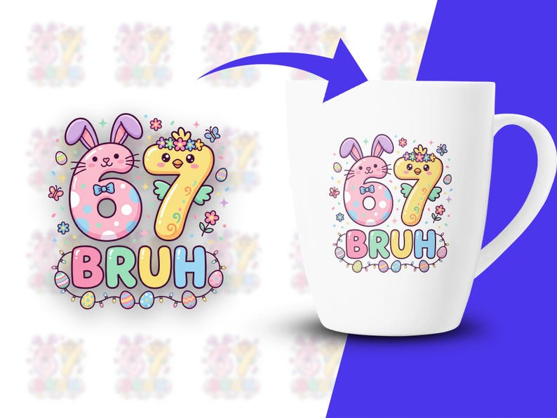 67 Bruh PNG Clipart, Cute Easter Bunny Chick Number, Cartoon Kawaii ...