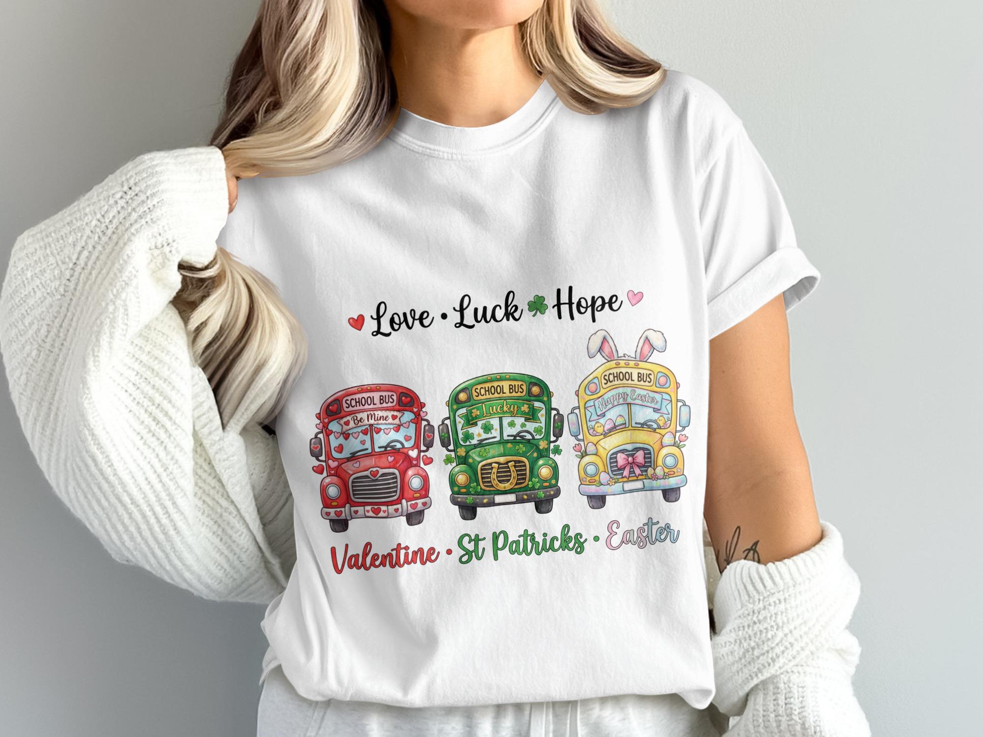 Love Luck Hope School Bus PNG, Valentine, St Patricks, Easter Bus PNG ...
