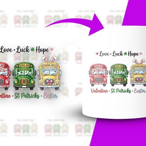 Love Luck Hope School Bus PNG, Valentine, St Patricks, Easter Bus PNG ...