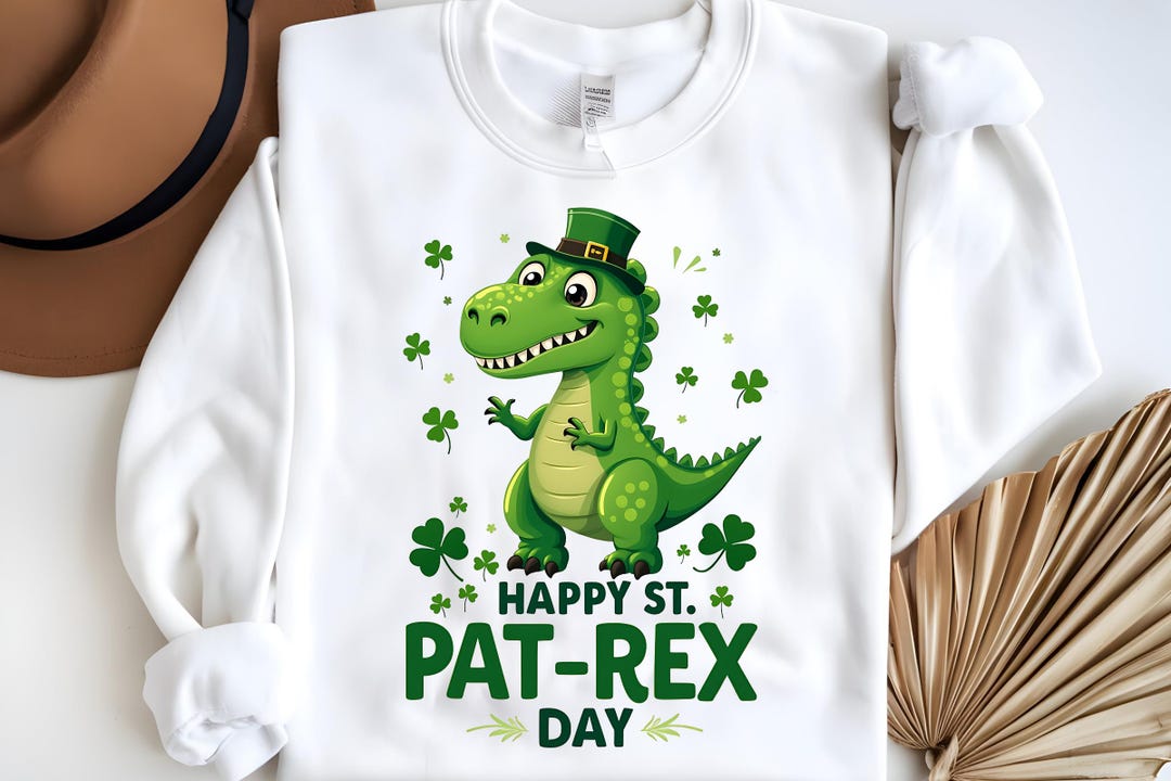 Happy St. Pat-rex Day Png, Sublimation Design, Cute T-rex Sublimation ...