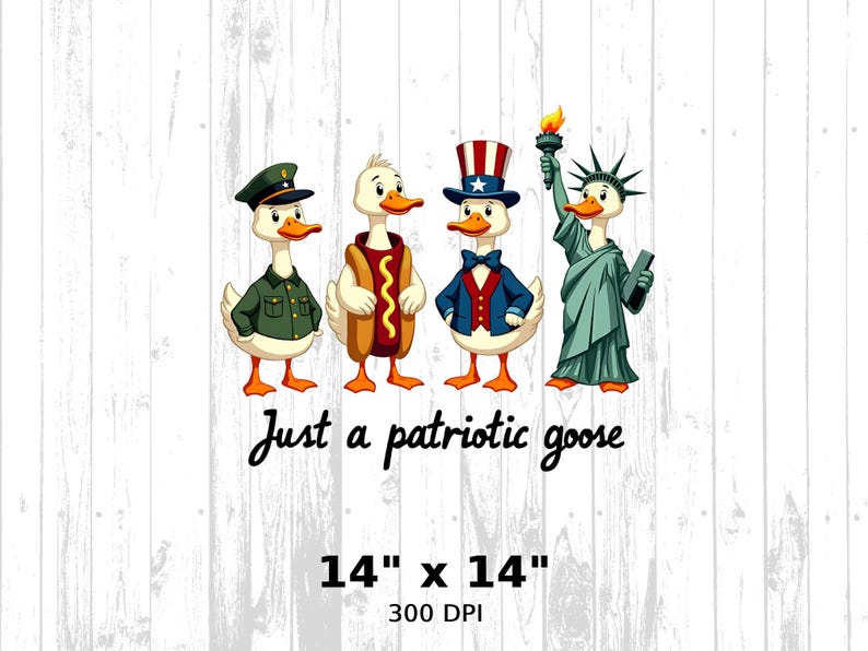 Patriotic Goose PNG Clipart, American Pride, 4th of July Ducks, Cartoon ...