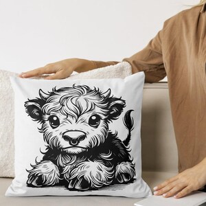 Cute Highland Cow SVG & PNG, Heffer Cow Clipart, Cow Vector Image ...