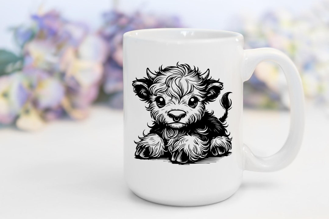 Cute Highland Cow SVG & PNG, Heffer Cow Clipart, Cow Vector Image ...