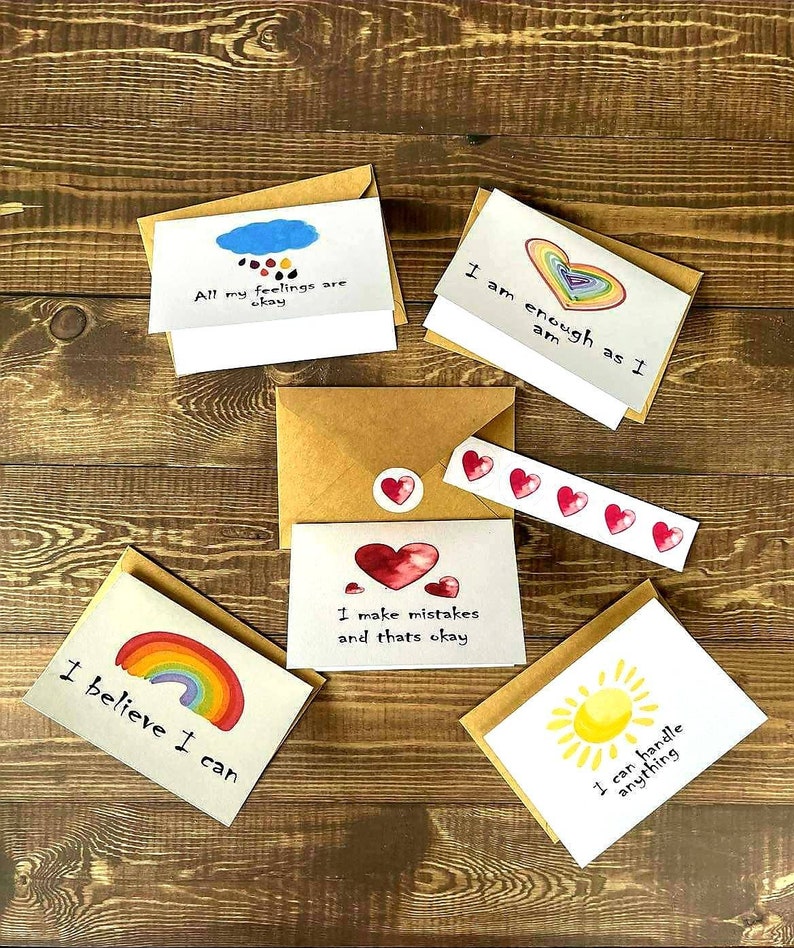 Kids Positive Cards Cards With Envelope Set Affirmation - Etsy