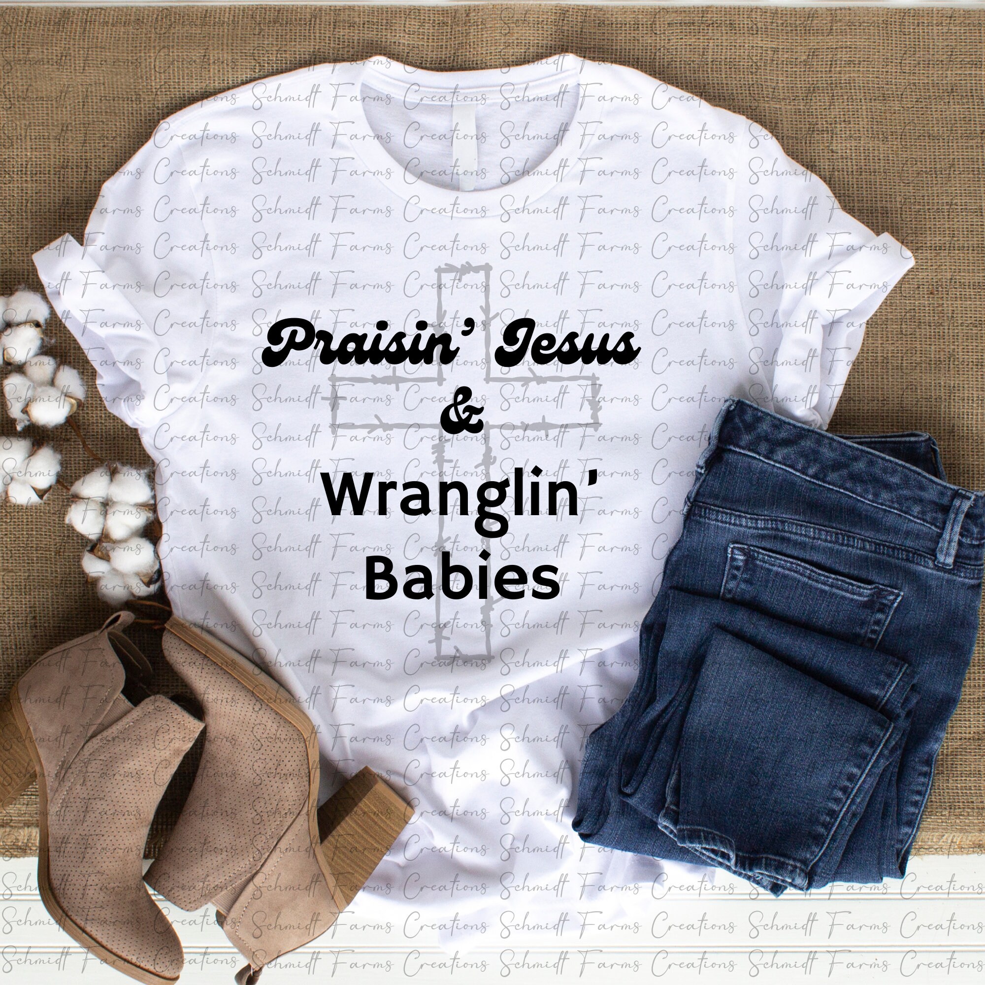 Praisin' Jesus & Wranglin' Babies, PNG, Digital Download, Sublimation ...