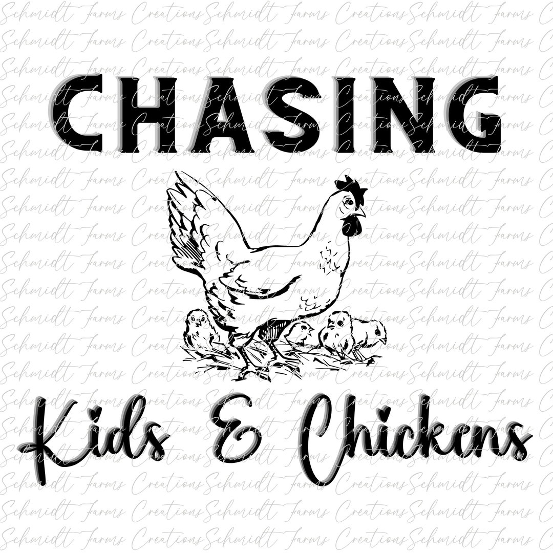 Chasing Kids & Chickens, PNG, Digital Download, Sublimation, Chickens ...