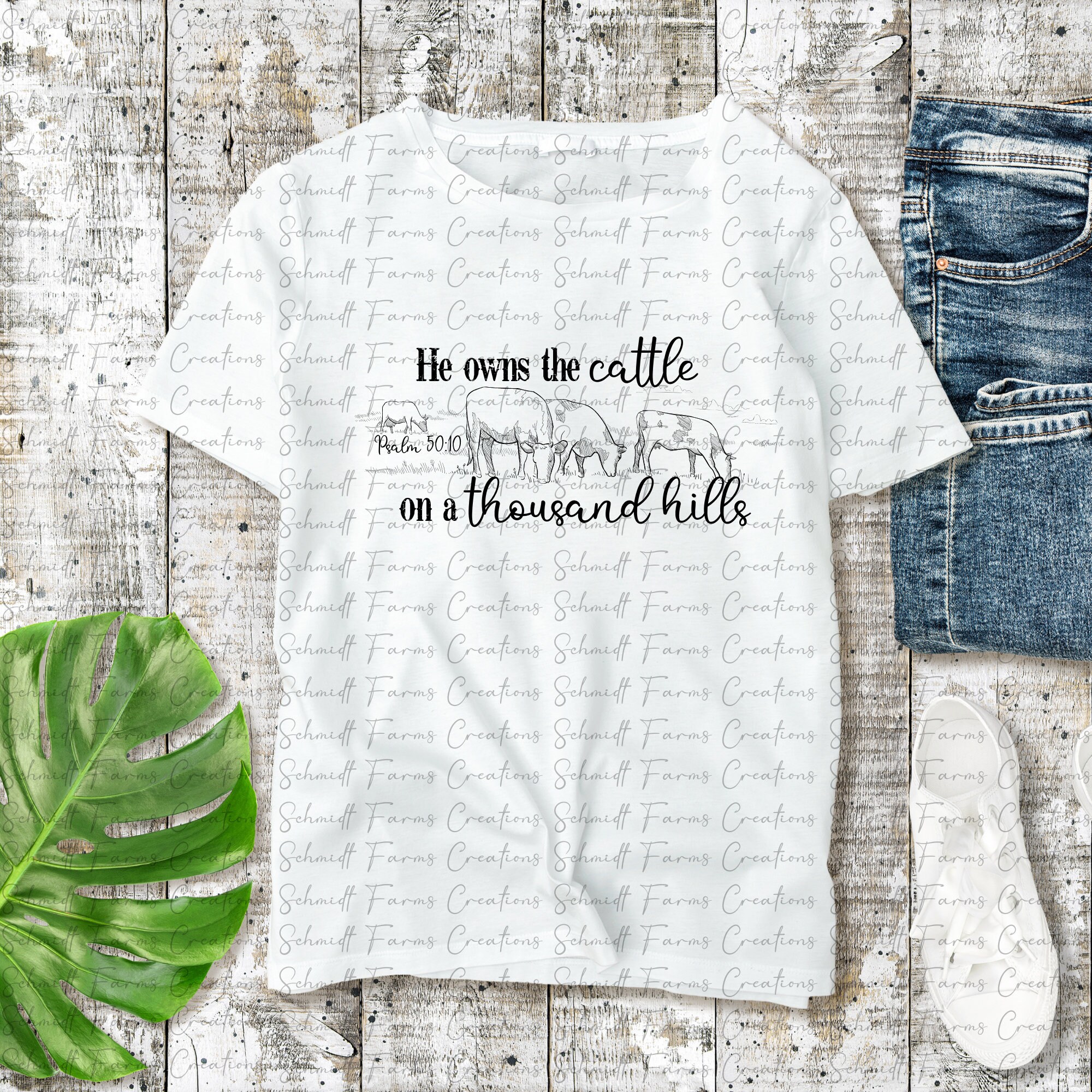 Psalm 50:10, He Owns the Cattle on a Thousand Hills, Bible Verse, PNG ...