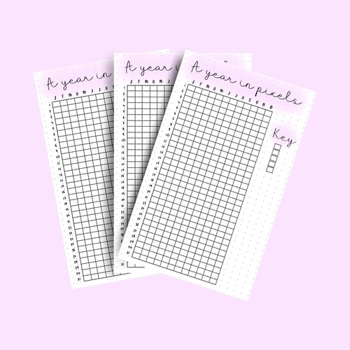 A Year in Pixels Printable Template A4 Letter PDF Mood - Etsy