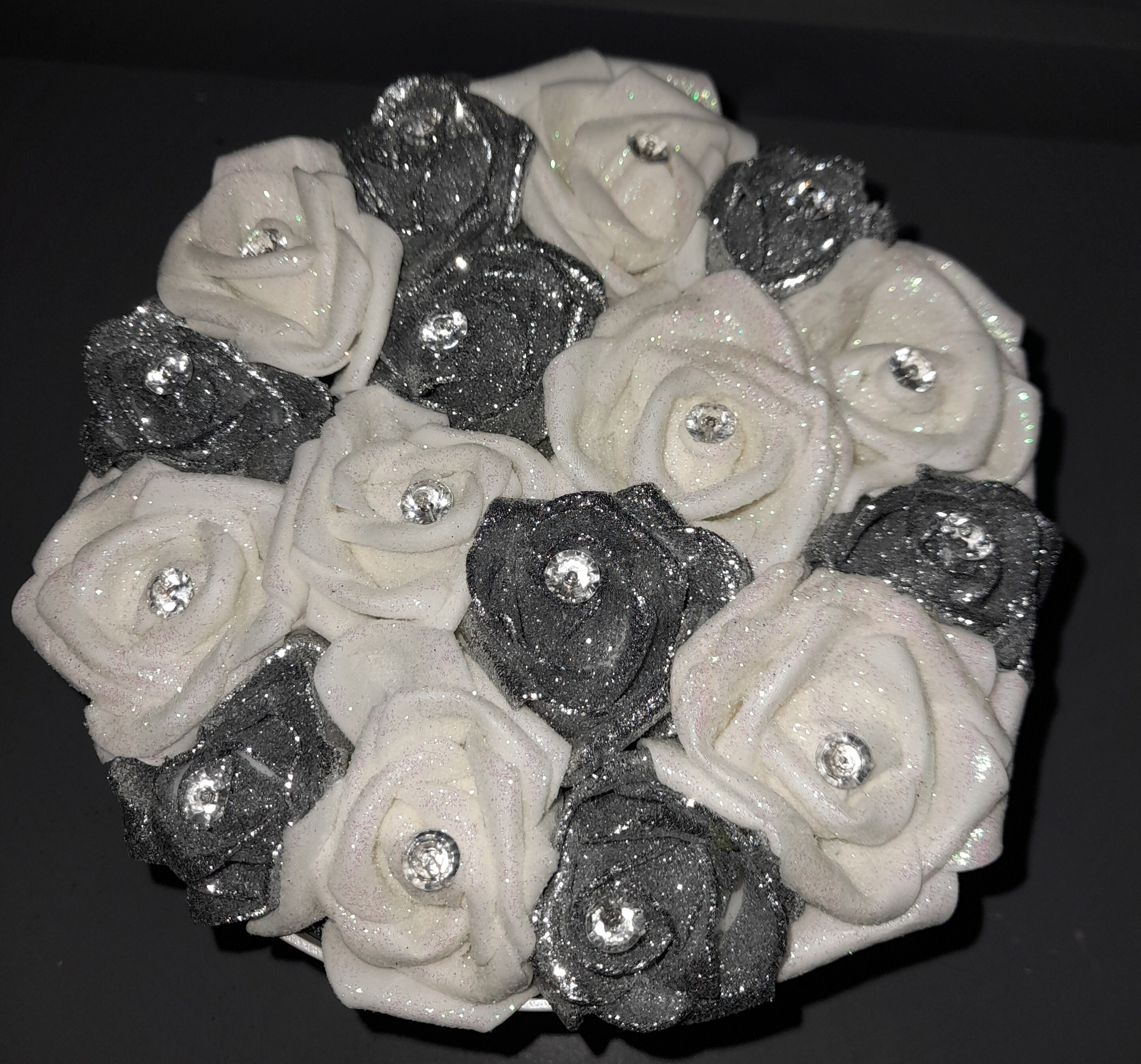 Luxury Artificial Silver and White Rose Hat Box Flowers Gift - Etsy