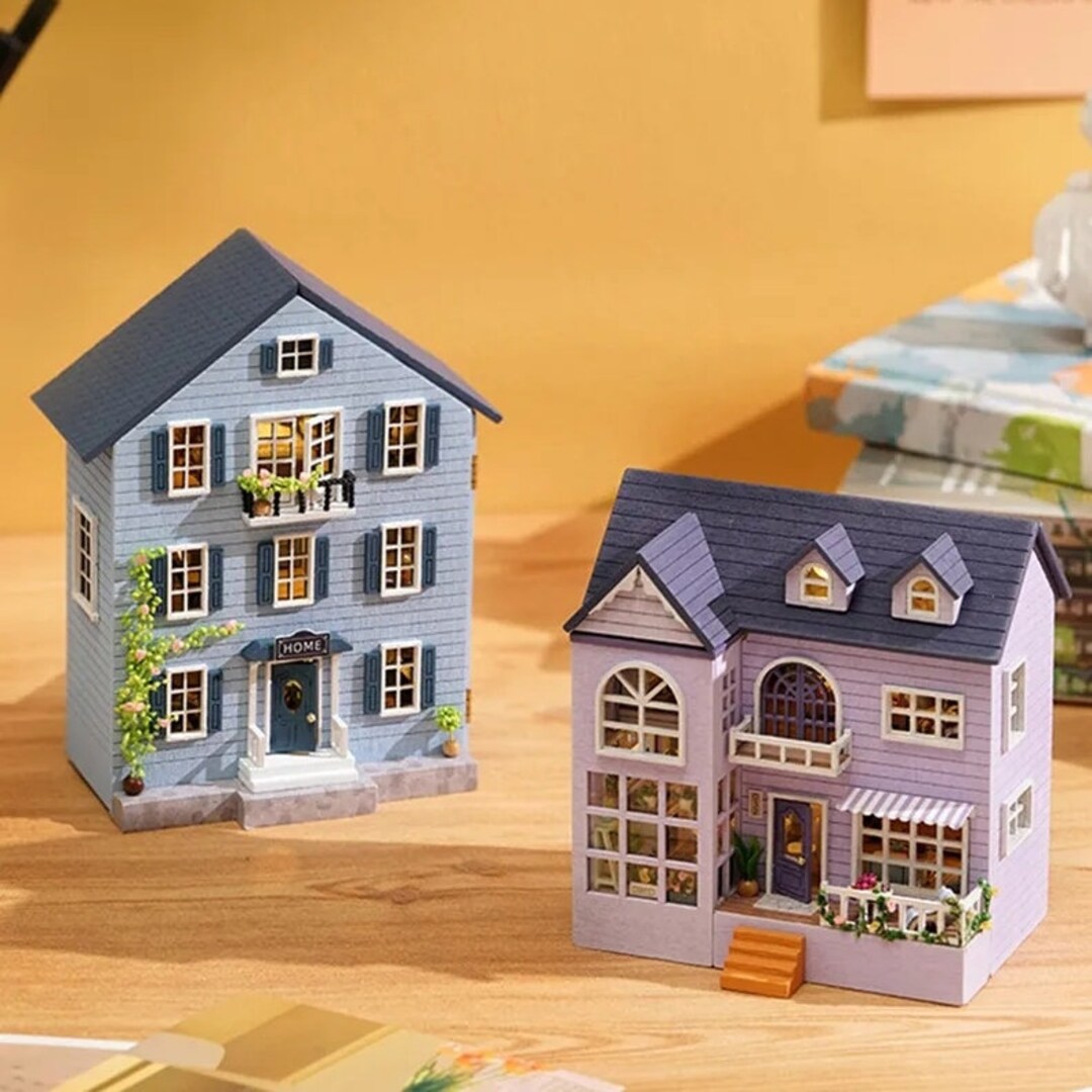 Happy House Molan House Dollhouse DIY KIT With LED Lights Furniture ...