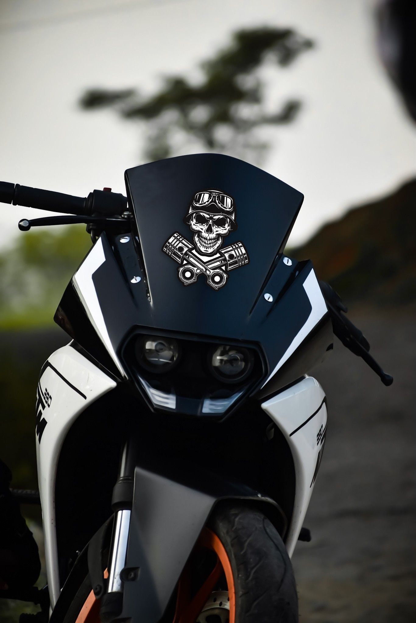 1 X Vinyl Sticker Biker Skull Motorcycle Man Decals for Bumper - Etsy