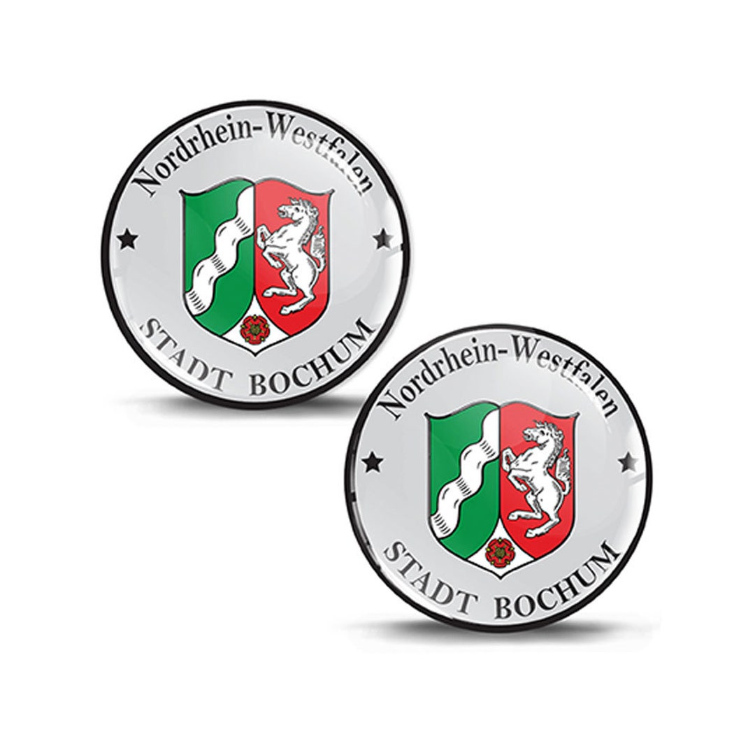 2 X 3D Gel Domed Stickers Badge Stadt Bochum Nordrhein-westfalen German ...