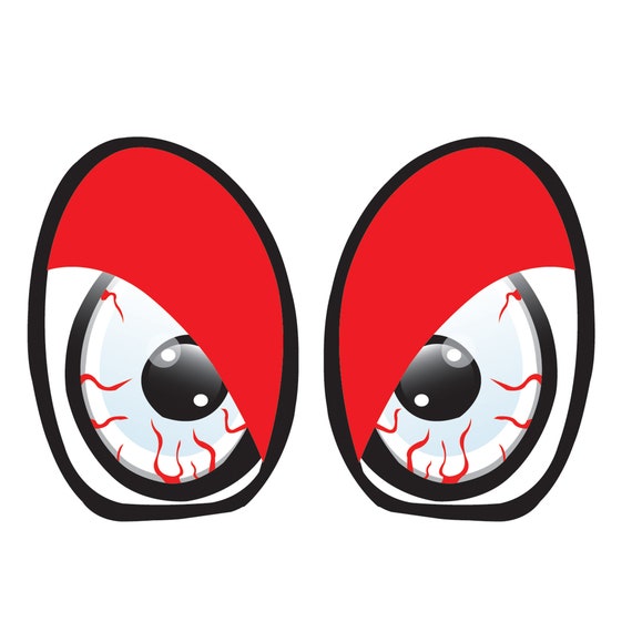 Vinyl Cool Stickers Red Eyes Comics Cartoon Decals for Bumper | Etsy