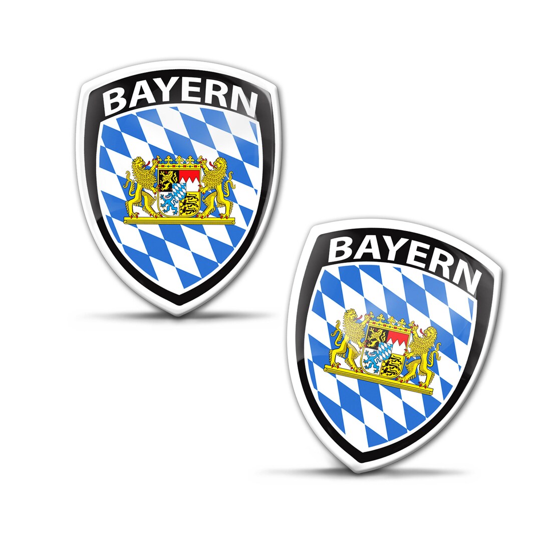 2 X 3D Domed Silicone Badge Bayern Germany National Flag Stickers Decal ...