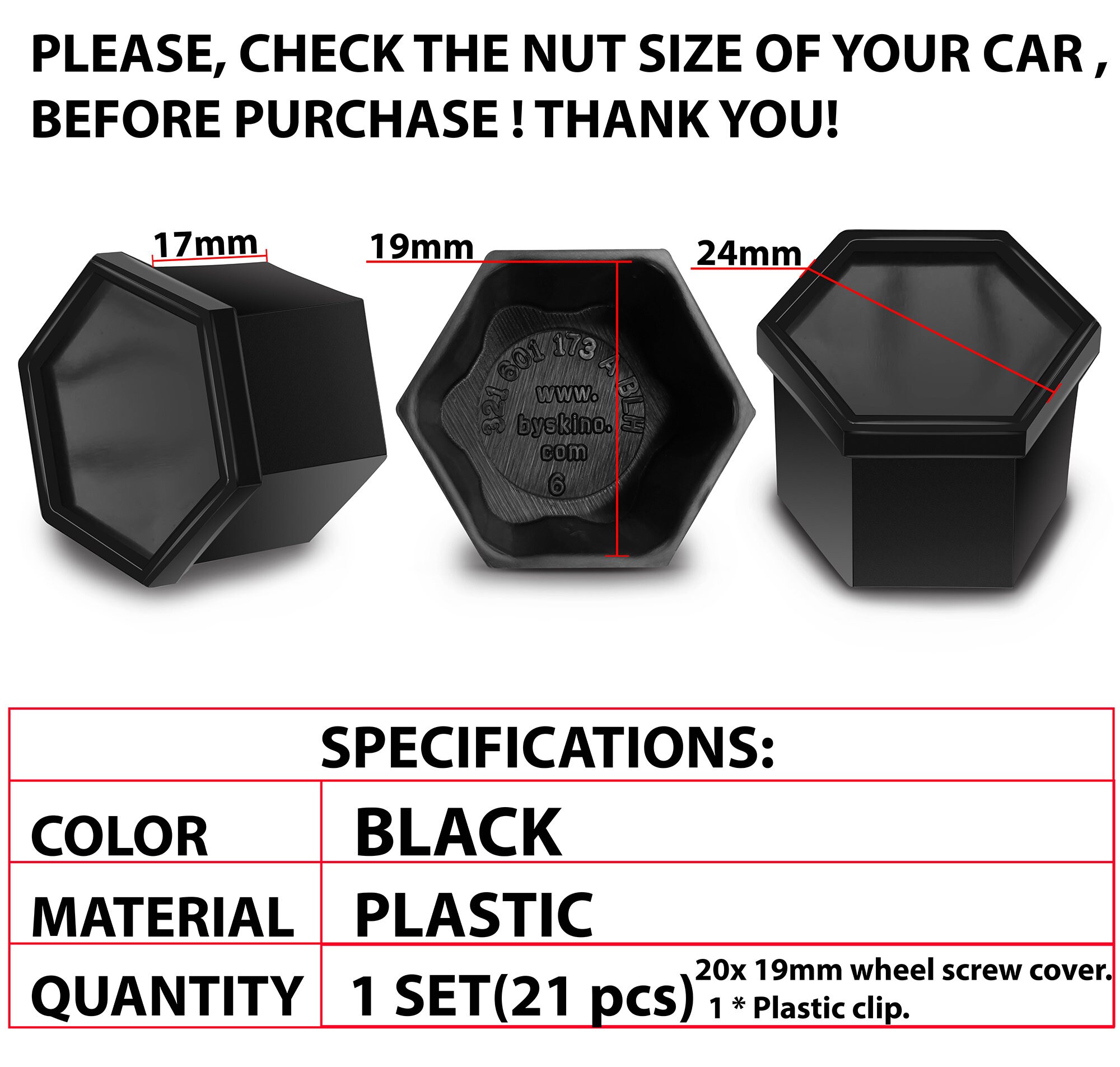 20 X Wheel Nut Covers Lock Bolt Caps Universal Skull 17mm / - Etsy