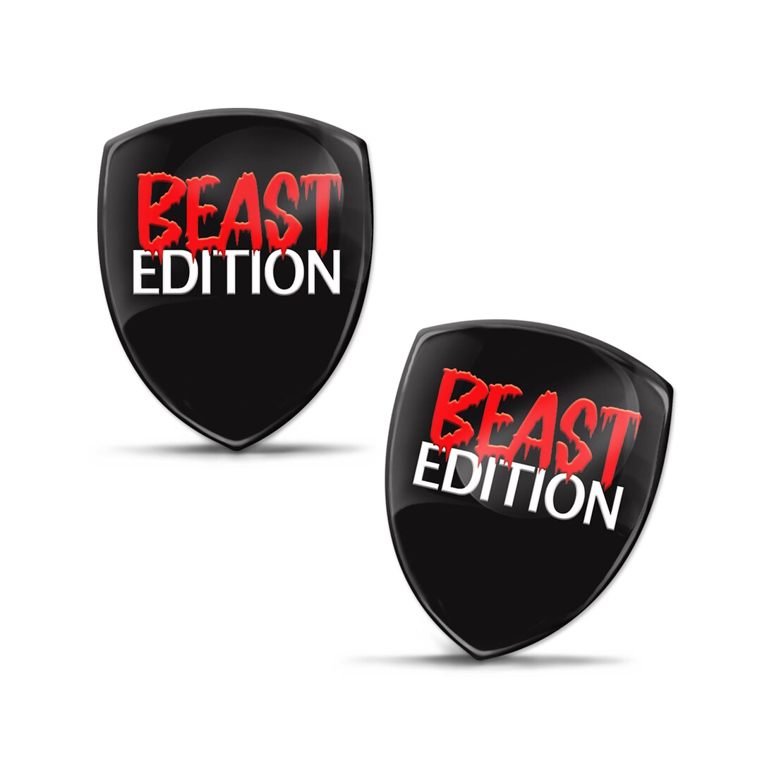 2 X Domed Gel Badge Beast Edition Stickers Decal Emblem Car Motorcycle ...