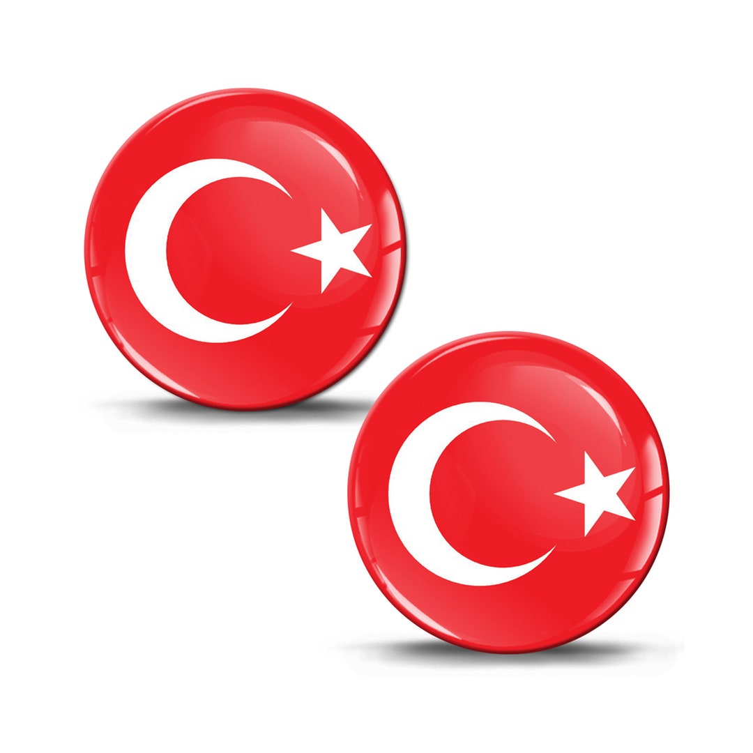 2 X 3D Domed Turkey Turkish Flag Stickers for Car Bumper - Etsy