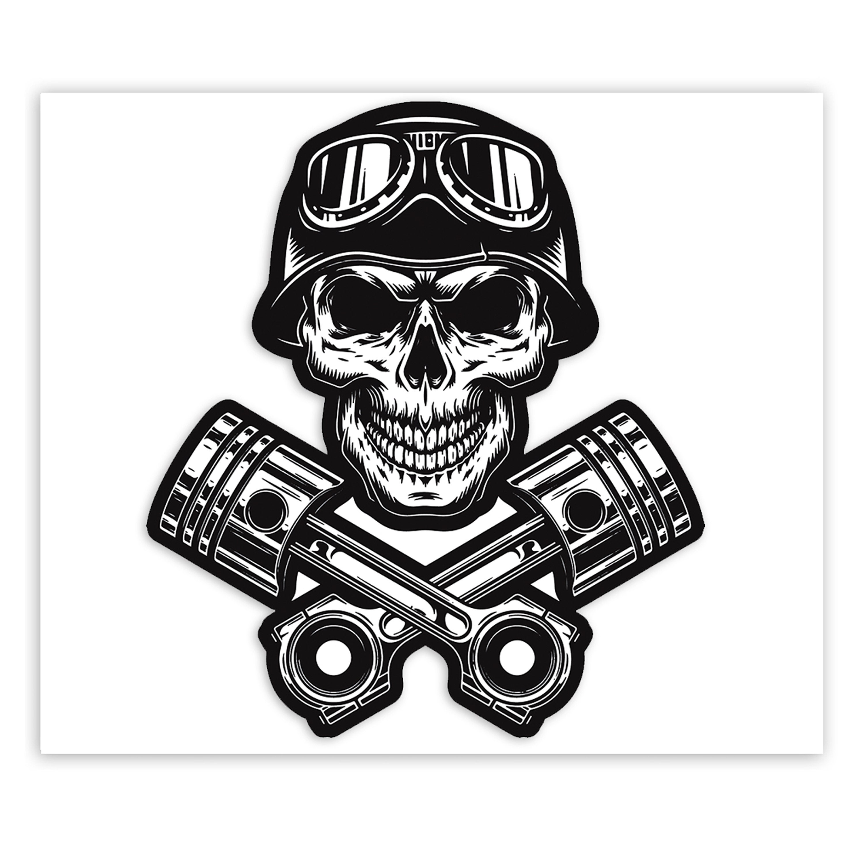 1 X Vinyl Sticker Biker Skull Motorcycle Man Decals for Bumper - Etsy
