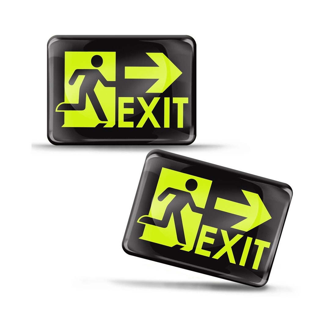 2 X 3D Domed Stickers EXIT Sign Symbol for Home Office Shop Door - Etsy