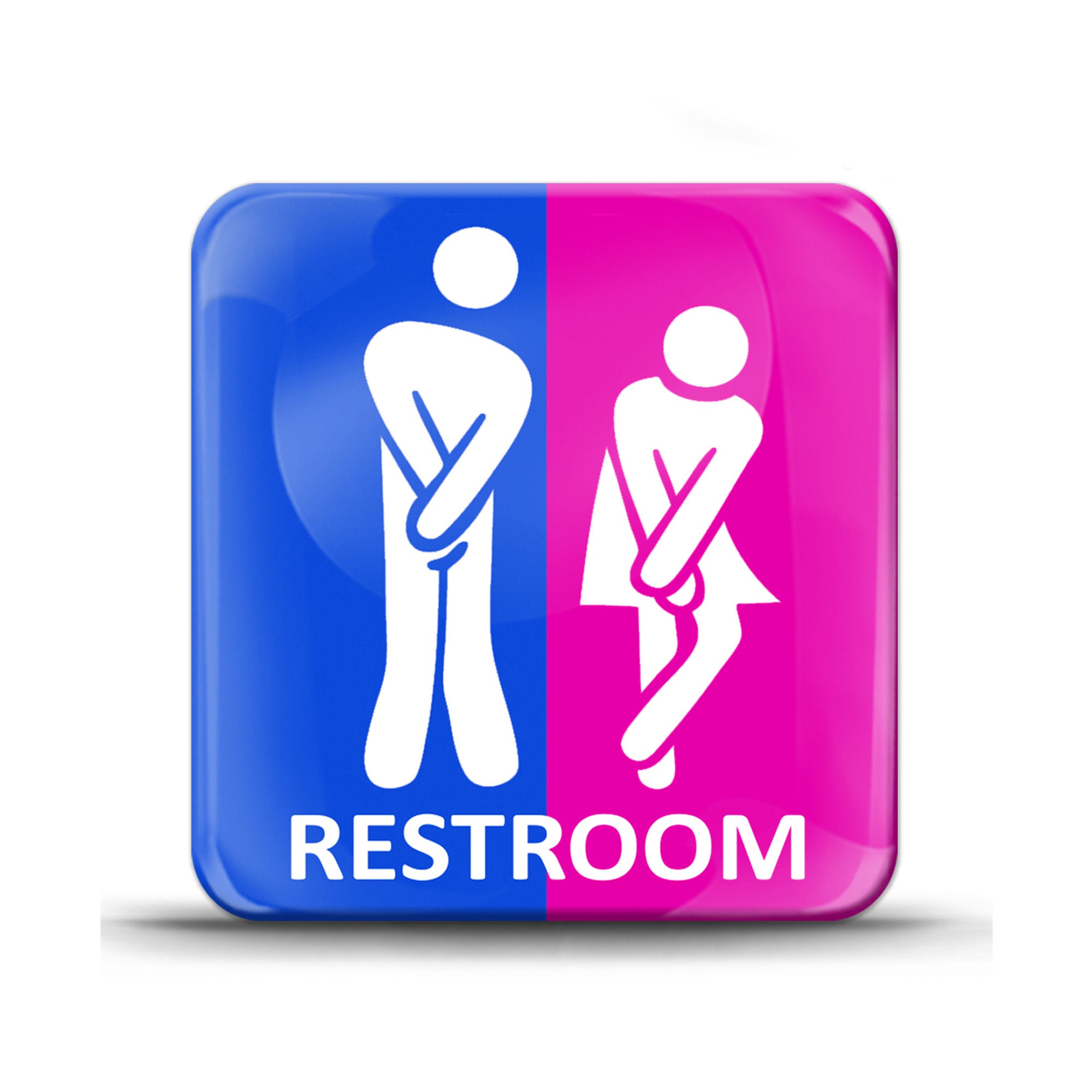 Custom 3D Domed Sticker Restroom WC Male Female Toilet Bathroom Symbol ...