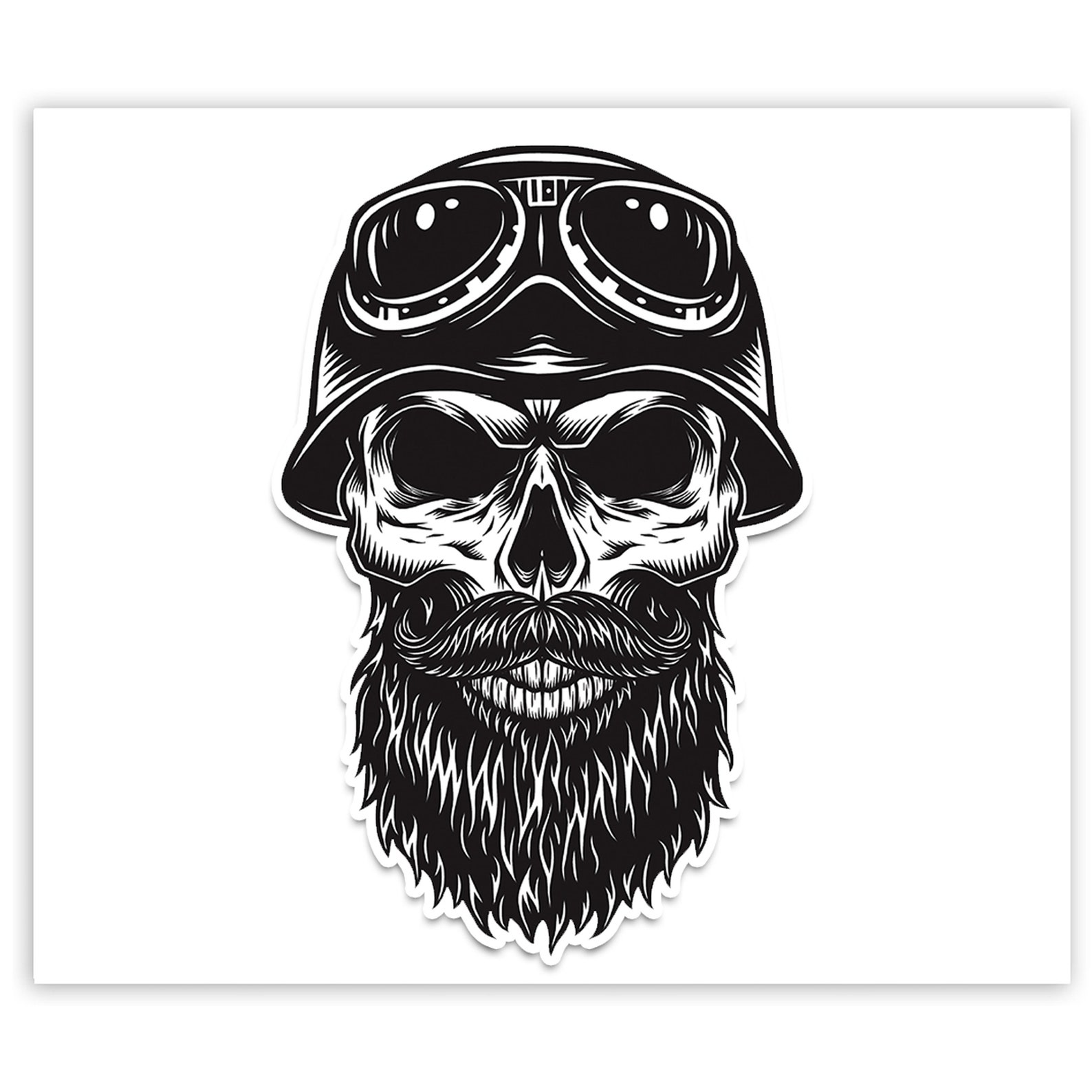 1 X Vinyl Sticker Biker Skull Motorcycle Man Decals for Bumper - Etsy