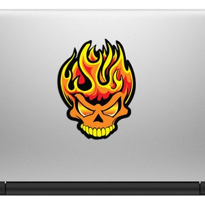 Stickers Set Vinyl Decals Skull Flame Fire Flames Laptop Car Motorcycle ...