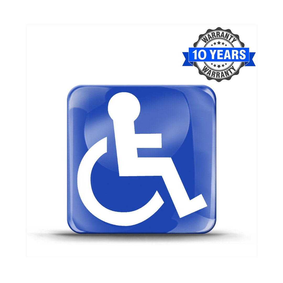1 X 3D Dome Sticker Handicap Disabled Symbol Wheelchair for Car Bumper ...