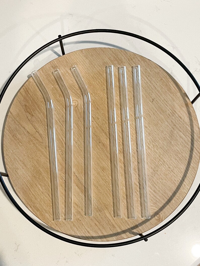 Reusable Clear Glass Straws - Straight and Bent - Etsy