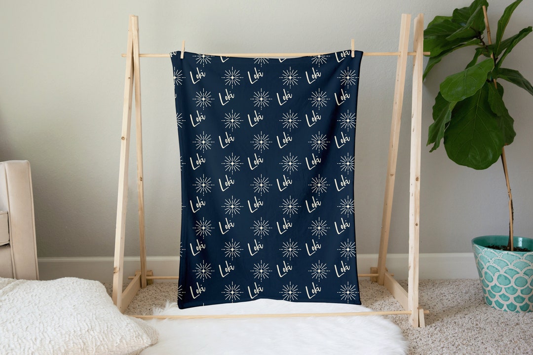 Personalized Starburst + Name Pattern Blanket - Warm Color Pallet and ...