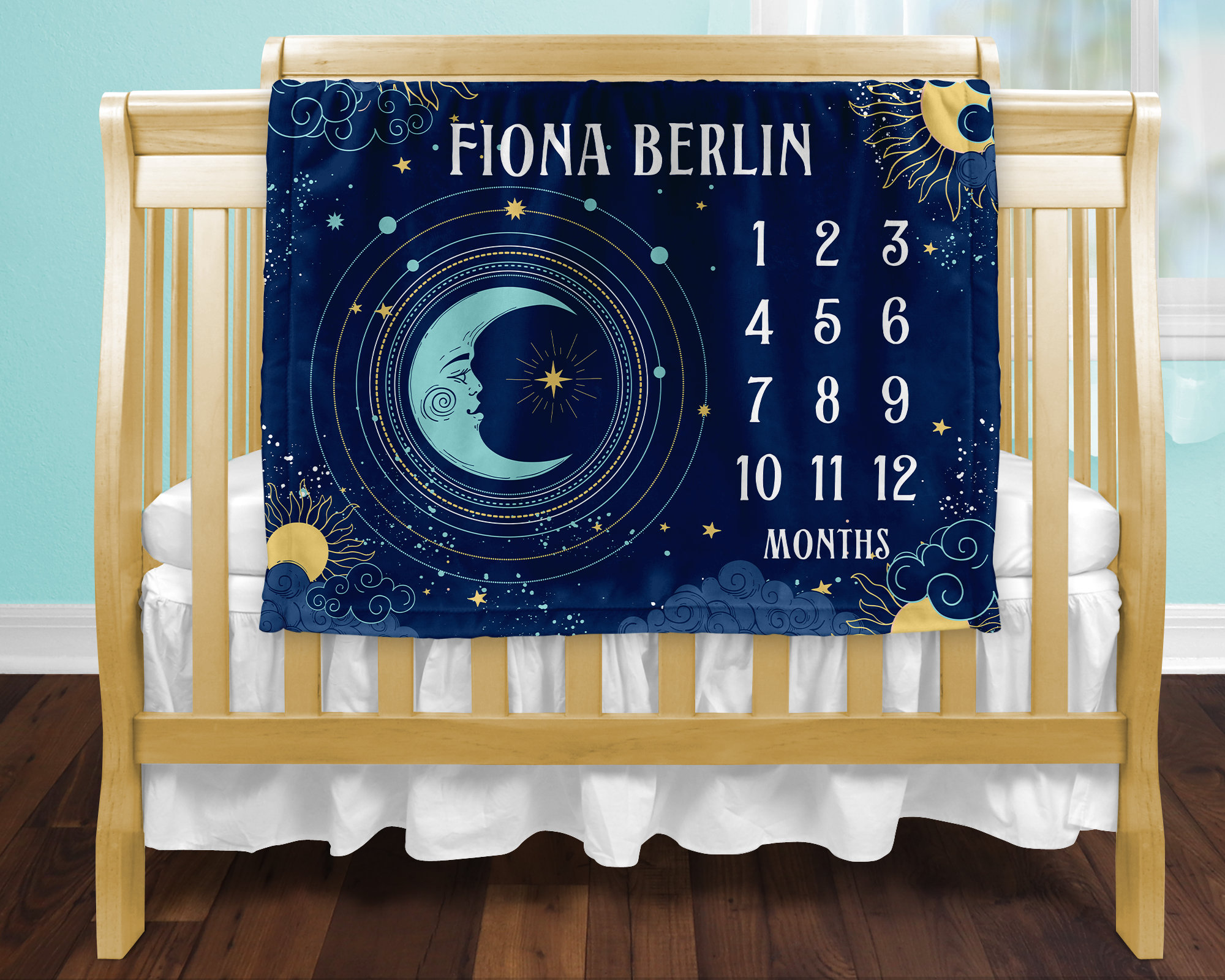Custom Mook Sun Clouds Milestone Sun and Moon Growth Chart Moon Phase ...