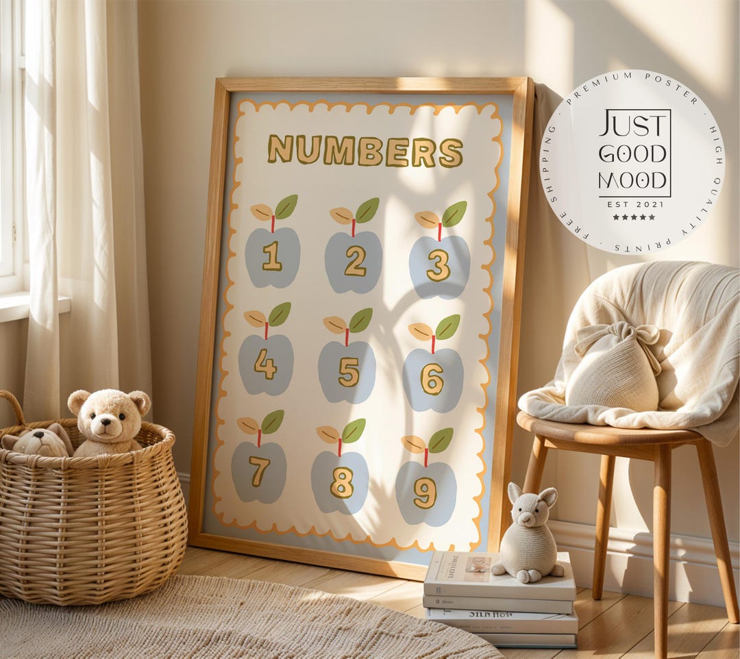 Number Posters for Children's Rooms · Learning Posters With Apples 1–9 ...