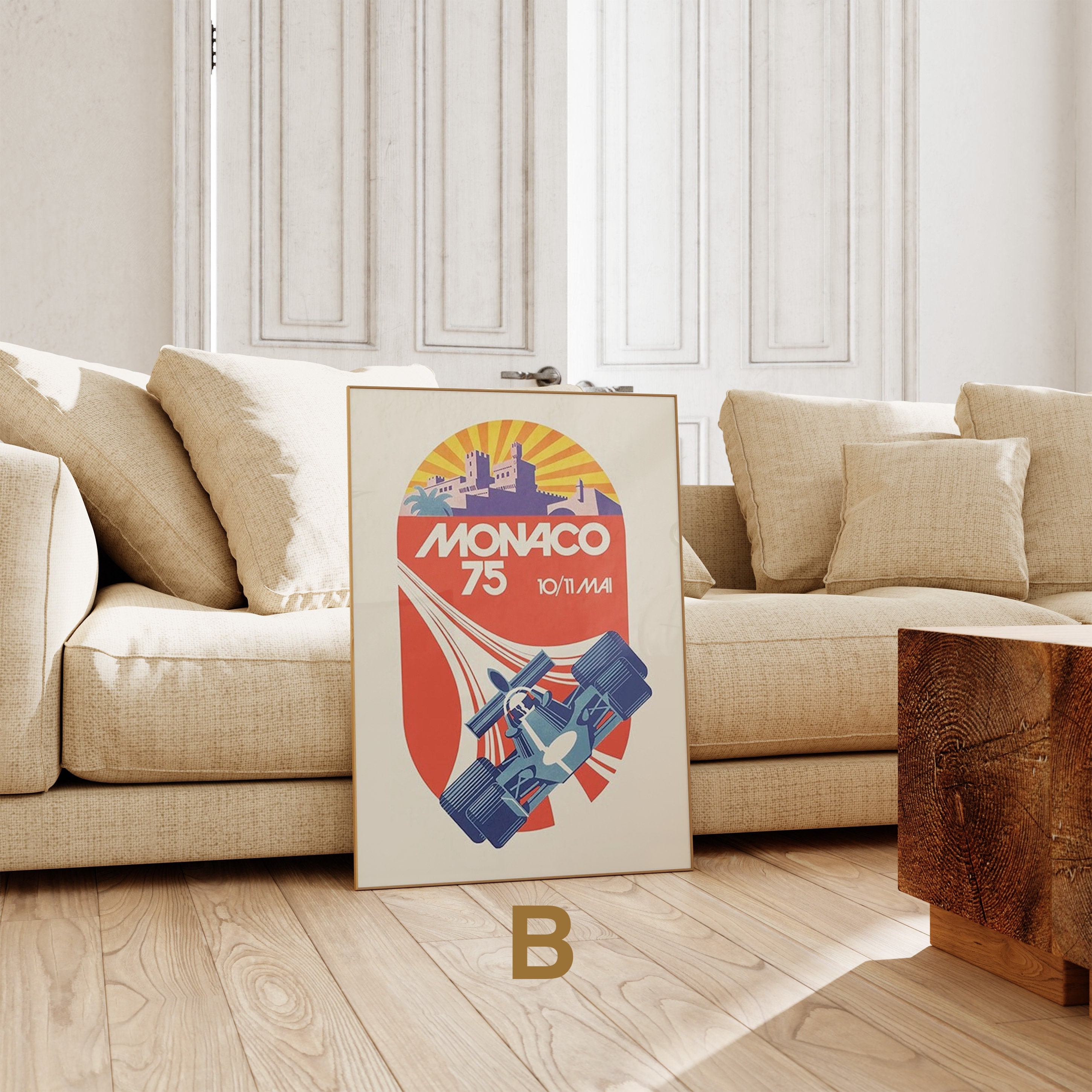 Monaco Formula 1 Grand Prix Racing Car Poster · Gift Idea · Retro F1 ...